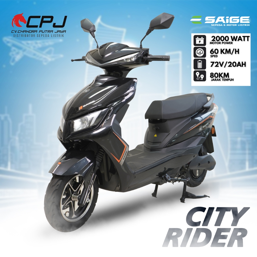 Jual Motor listrik Saige CITY RIDER Tahan Air tenaga besar 90KM Jarak ...