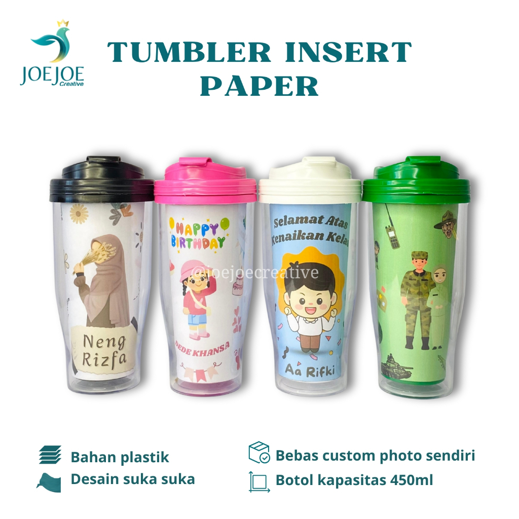 Jual TUMBLER INSERT PAPER – CUSTOM DESAIN (450 ml) | Shopee Indonesia