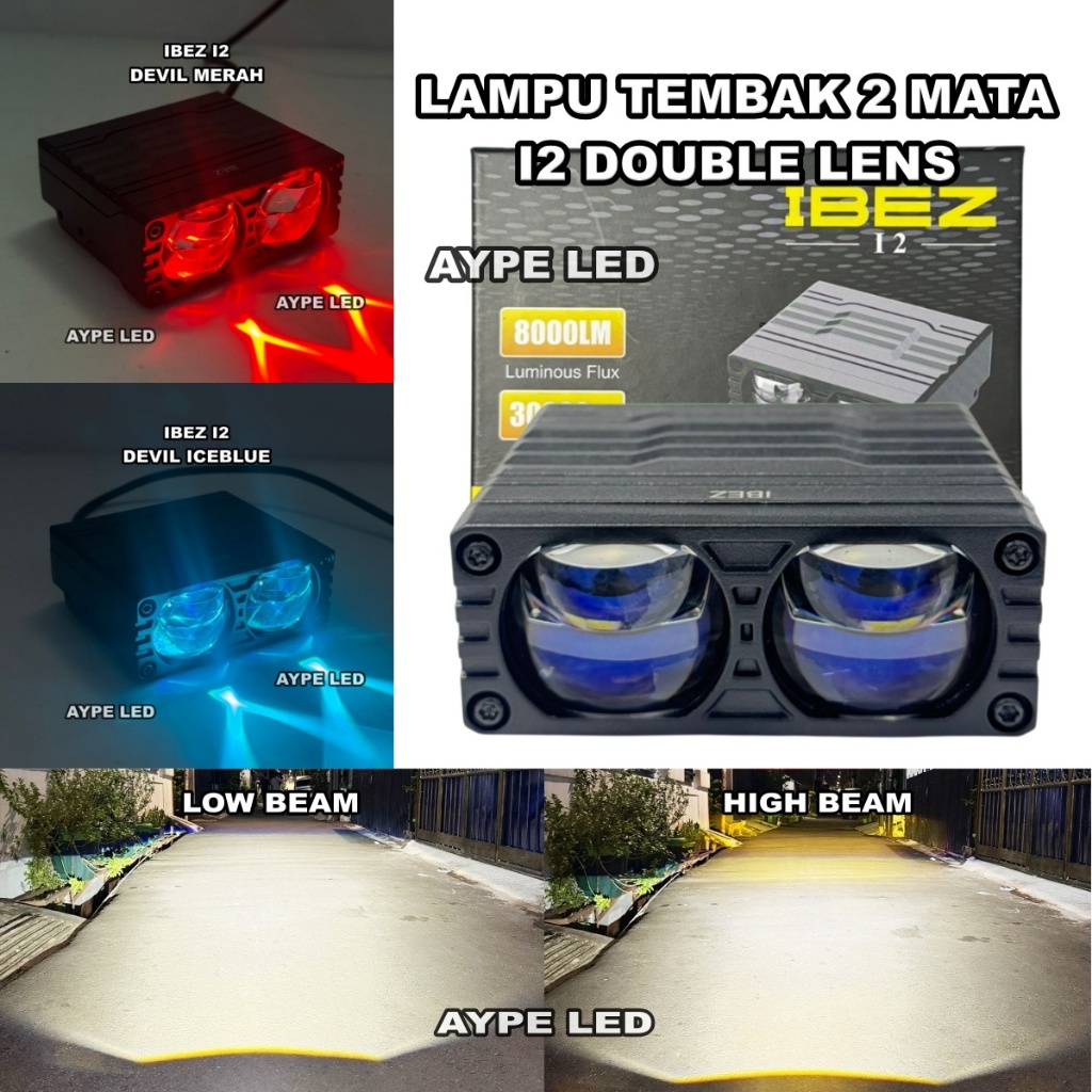 Jual Lampu Tembak Sorot Biled IBEZ i2 Dan i3 Slim Bluelens Devil Eyes ...