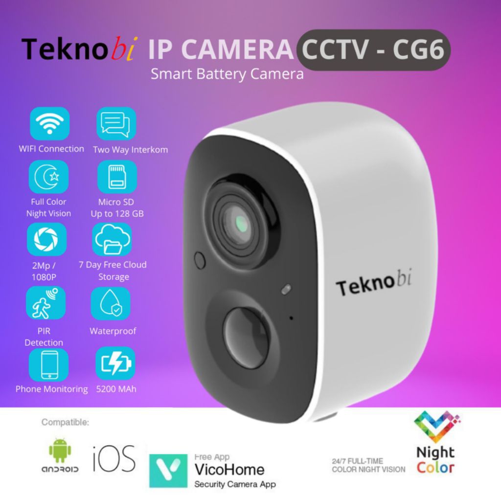 Jual CCTV Portable IP Camera CCTV Solar Portable Baterai Teknobi CG6 ...