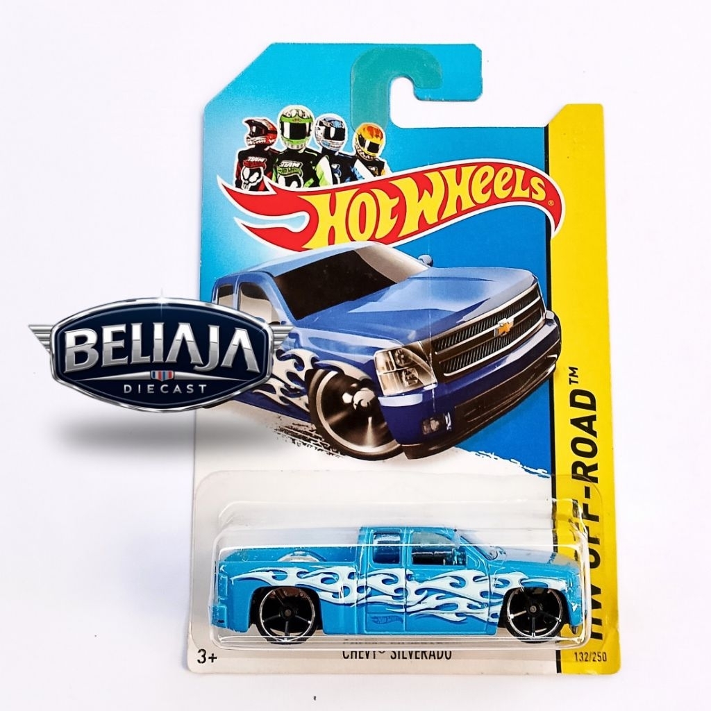 Jual HIT WHEELS CHEVY SILVERADO BLUE FLAME HW OFF ROAD | Shopee Indonesia