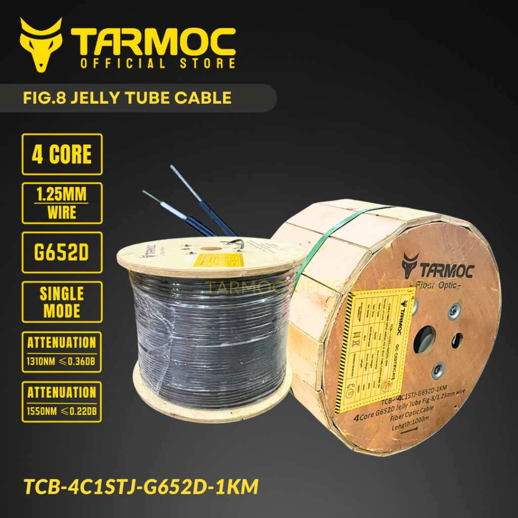 Jual Tarmoc TCB-4C1STJ-G652D-1KM | Fiber Optic Cable G652D Fig-8 Jelly ...