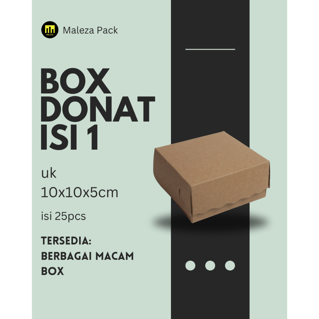 Jual Box Donat isi 1 Kemasan Makanan Laminasi ukuran 10x10x5cm isi ...