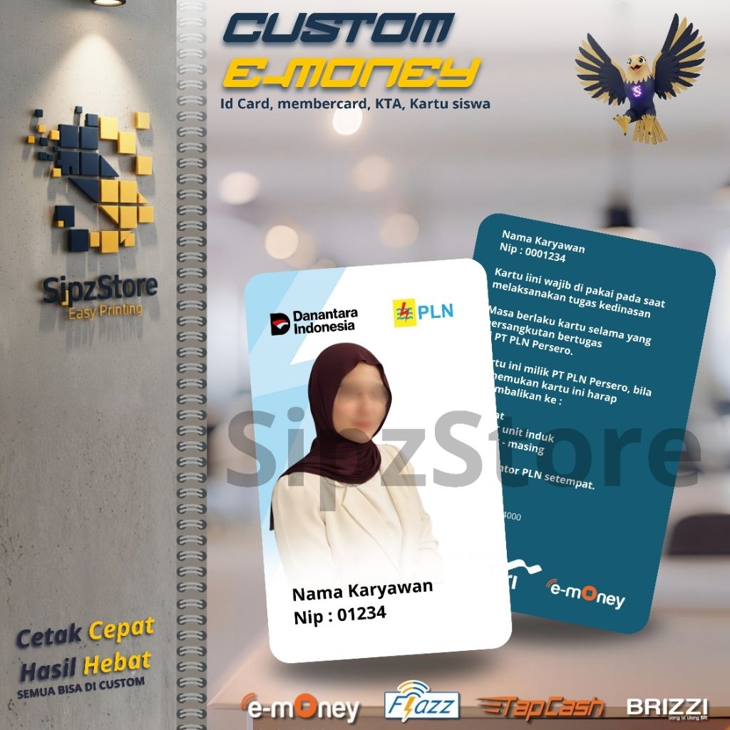 Jual Custom ID Card E-Money / Flazz / Brizzi / Tapcash / BUMN PLN ...