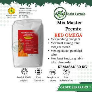Jual MIX MASTER PREMIX RED OMEGA 30KG - MEMBUAT KUNING TELUR MENGANDUNG ...