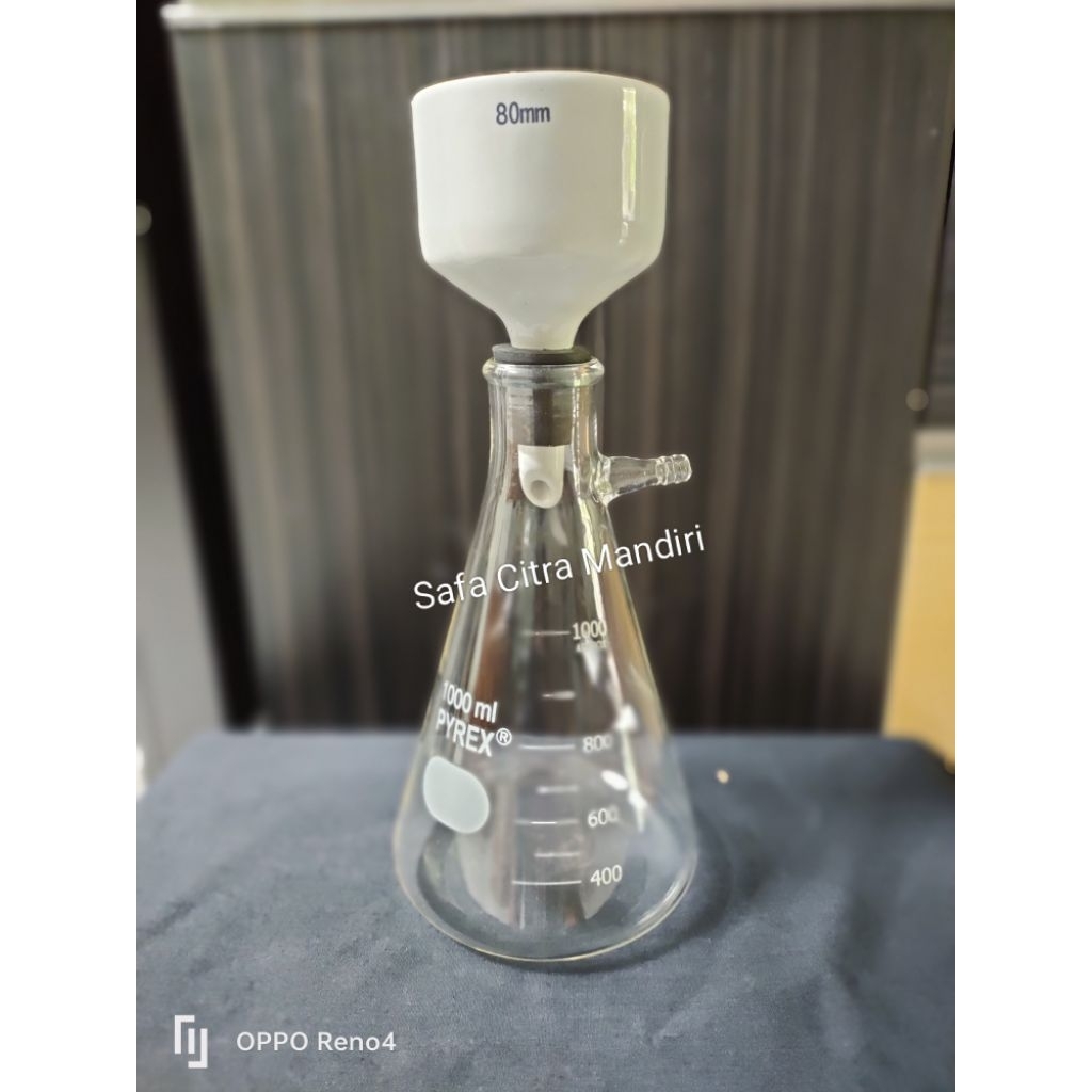 Jual Filtering Flask Labu Hisap 500ml 1000ml Pyrex With Corong Buchner ...