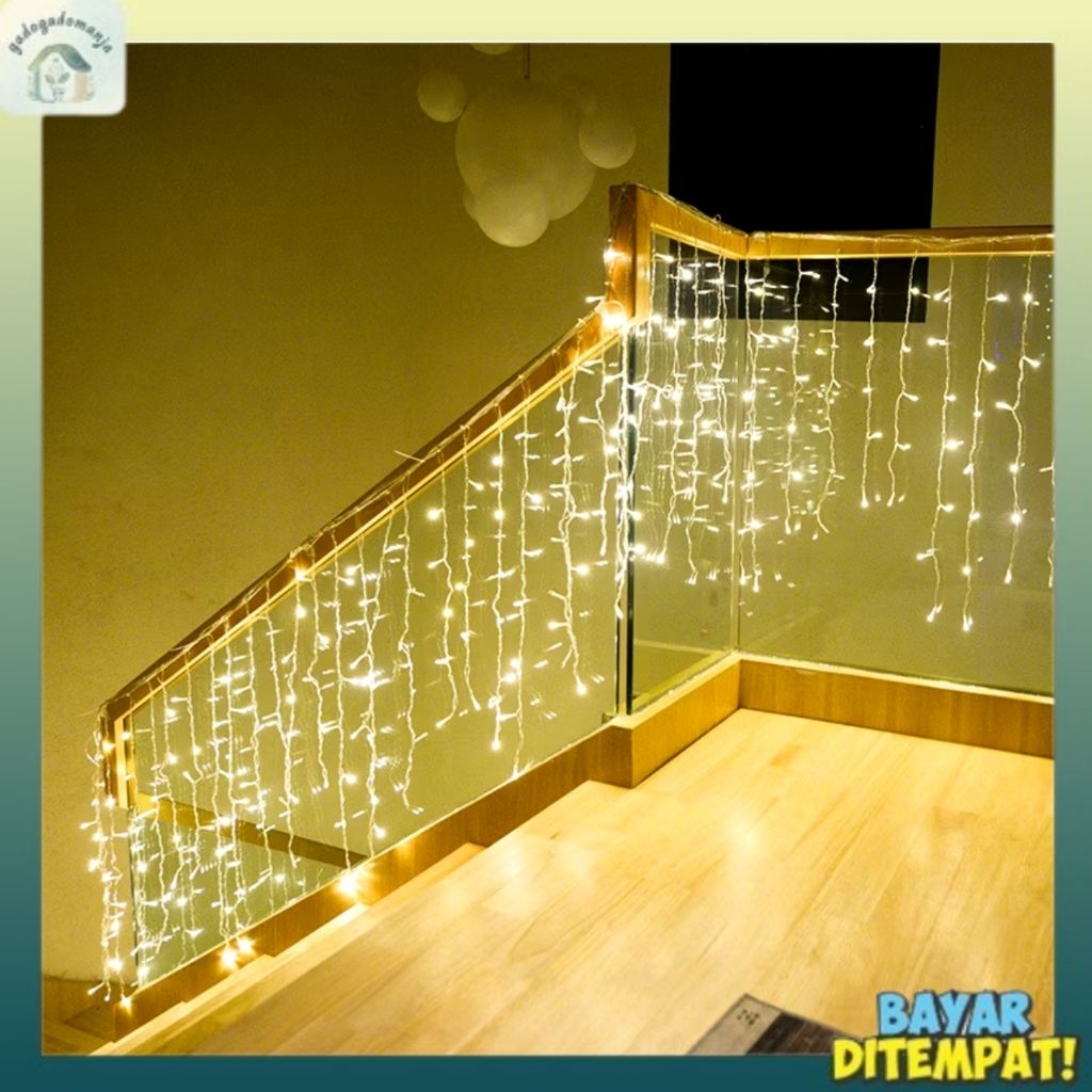 Jual Lampu Tumblr LED Tirai 4 Meter Dekorasi Hias Natal Lampu Hias Cafe ...
