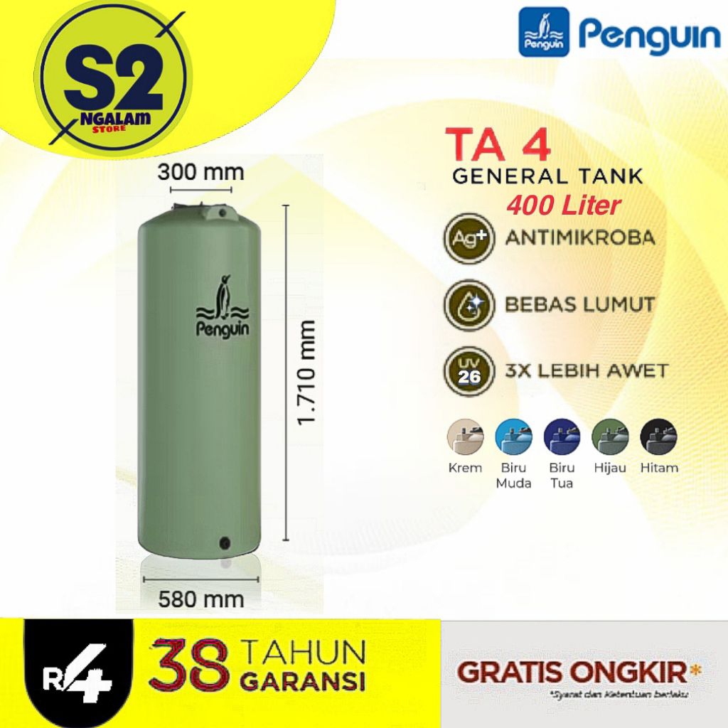 Jual Tandon Toren Tangki Air - Penguin TA4 Slim 400 Liter (Invoice ...