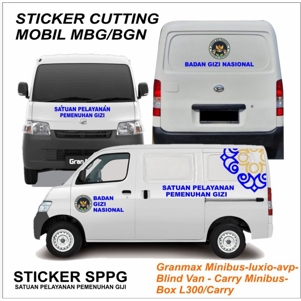 Jual sticker MBG/Cutting sticker BGN Badan Gizi Nasional dan logo ...