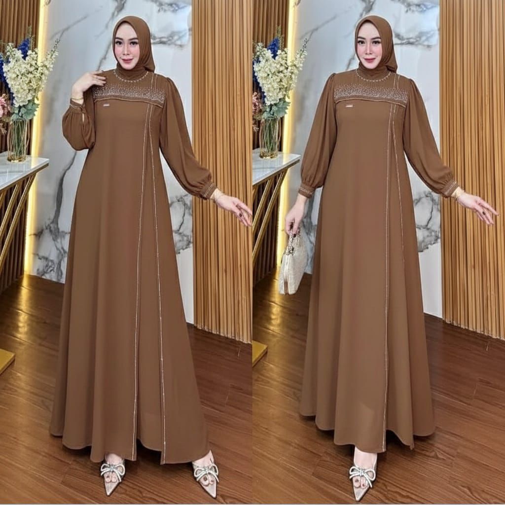 Jual Gamis Model Terbaru 2025 Viral Karina Dress Kondangan Gamis Mewah ...