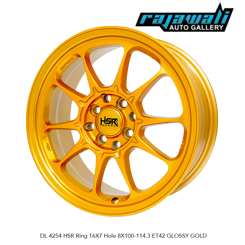 Jual velg racing r16 HSR DL LEBAR 7 PCD 4X100 4X1143 GOLD BUAT MOBIL ...
