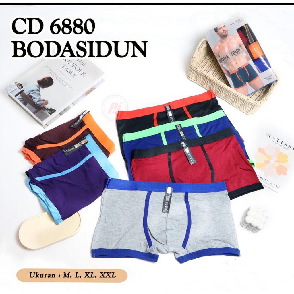 Jual [isi 3pcs] Cd Boxer Pria Dewasa Bahan Elastis Cd 6880 Bodasidun ...