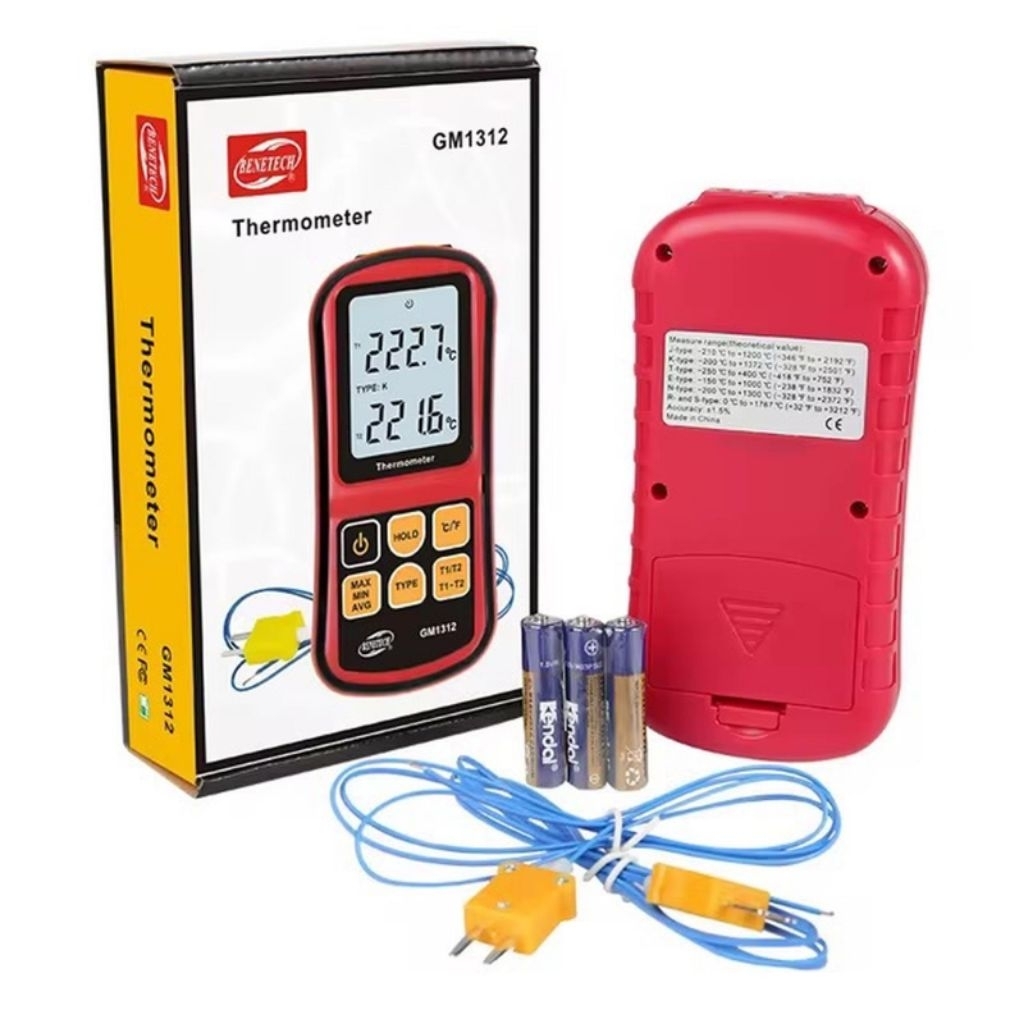 Jual GM1312 Thermocouple 2 Channel Benetech Probe Thermometer ...