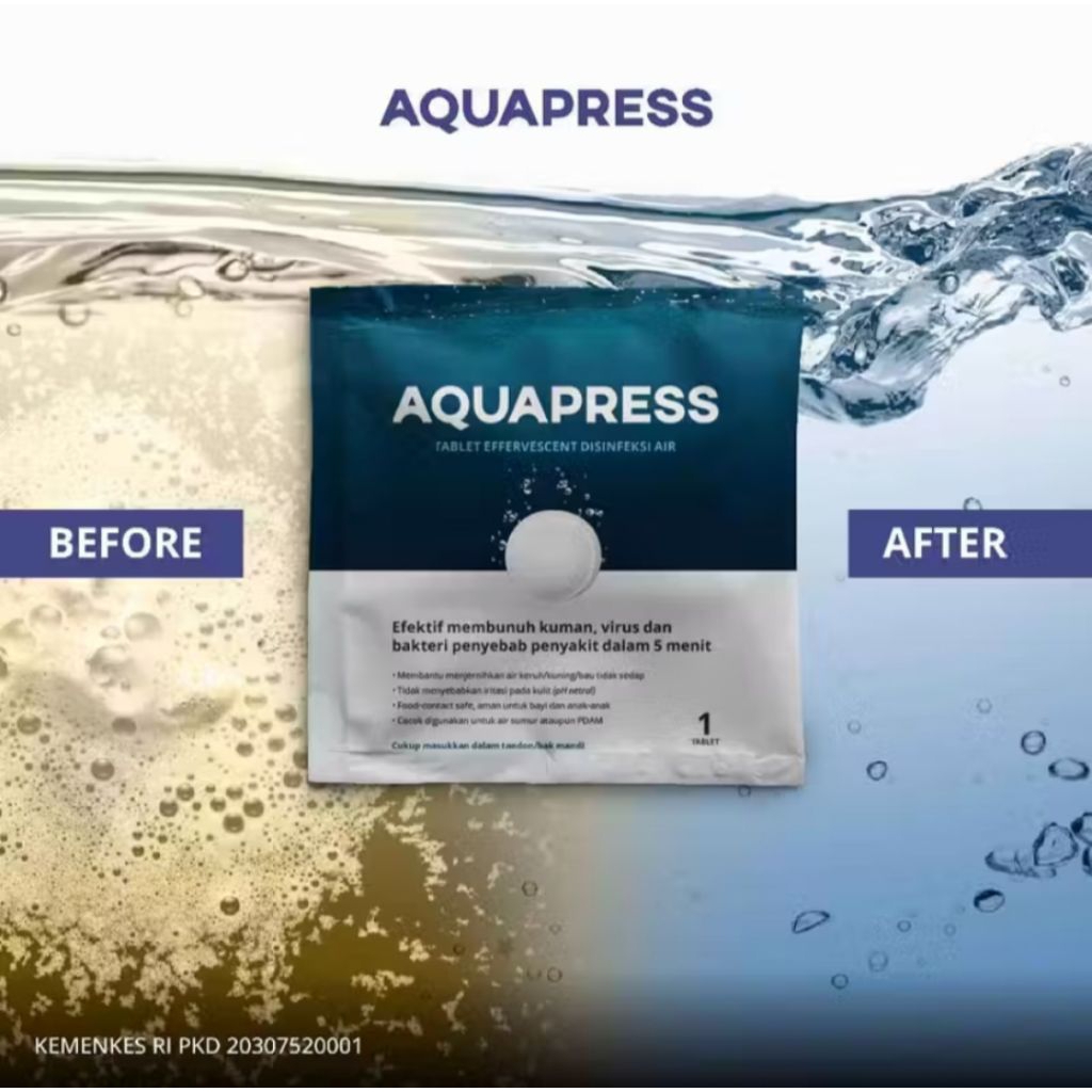 Jual AQUAPRESS TABLET AJAIB DISINFEKSI AIR (ISI 50 PCS) | Shopee Indonesia