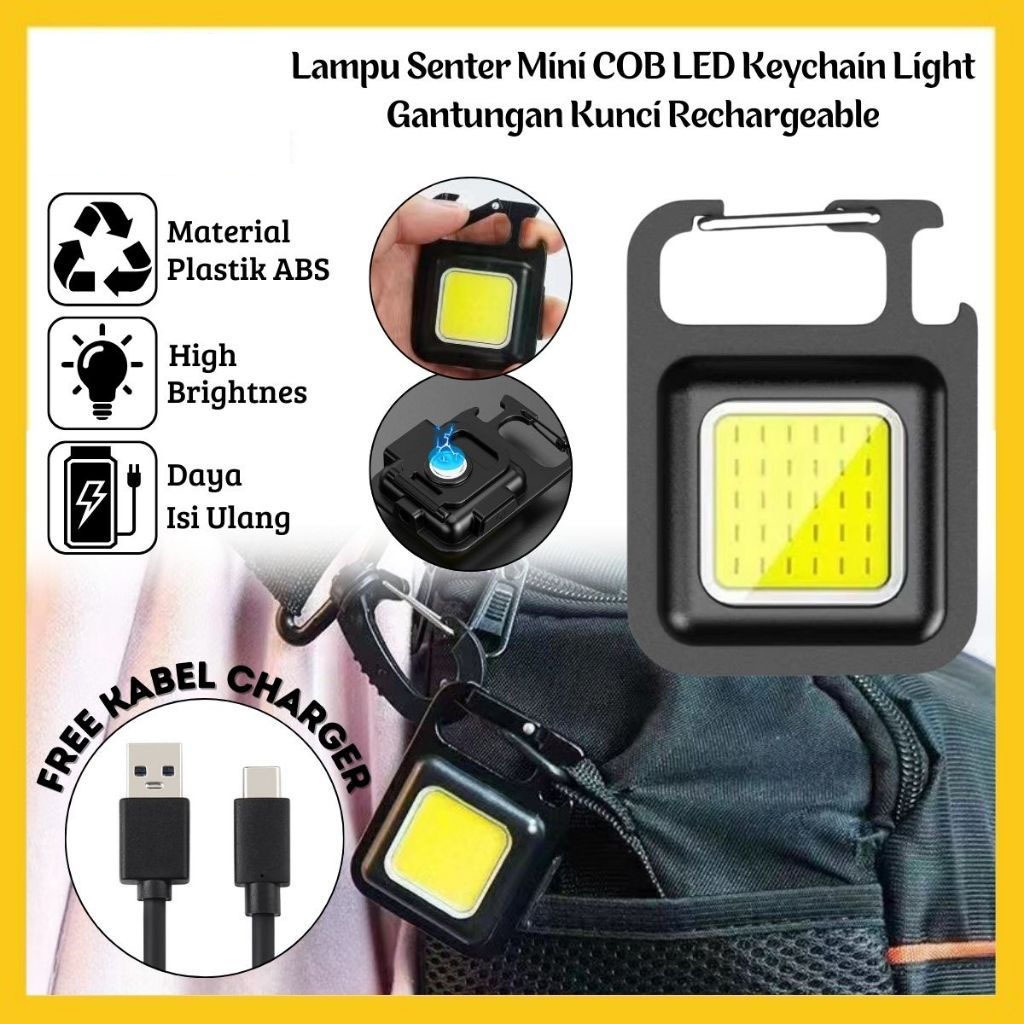 Jual Keychain Light Gantungan Kunci Senter Mini COB LED Emergency ...
