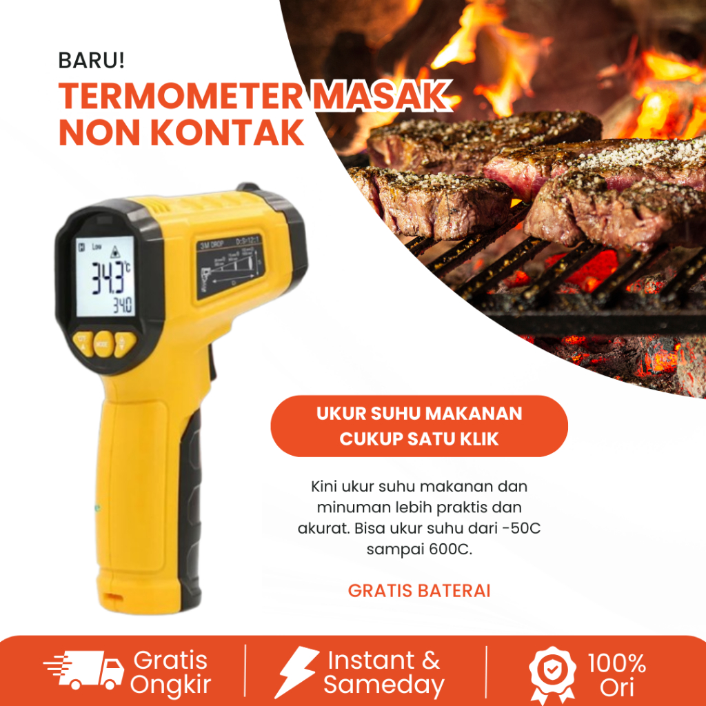 Jual Termometer Digital Makanan Thermometer Food Cooking Infrared Non ...