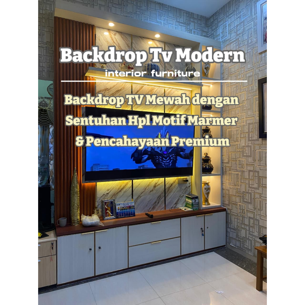 Jual BACKDROP TV CUSTOM/BACKDROP TV FINISHING HPL/CUSTOM BACKDROP TV ...