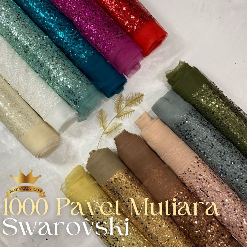 Jual Kain Tulle Full Sequin Seribu Payet (1000 Payette) Mutiara Sparkle ...