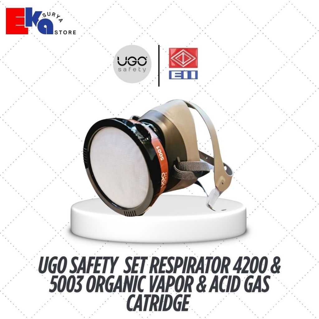 Jual UGO SAFETY RESPIRATOR 1 SET 4200 DENGAN CATRIDGE 5003 VAPOR DAN ...