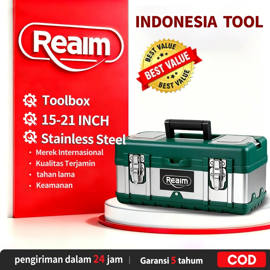 Jual REAIM Tool Box Besar 15/18/20/21 inch Bahan PP Tool box set/2 ...