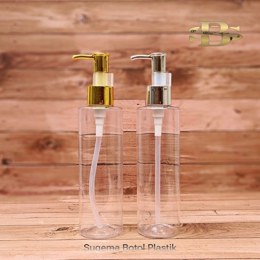 Jual Botol Pump 200ML/ Pet Bening Model Rf Tebal Pump Luxury TUTUP Gold ...