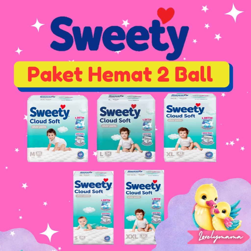 Jual Paket 2 Ball Sweety Silver Cloud Soft S66 M60 L54 XL42 XXL32 ...