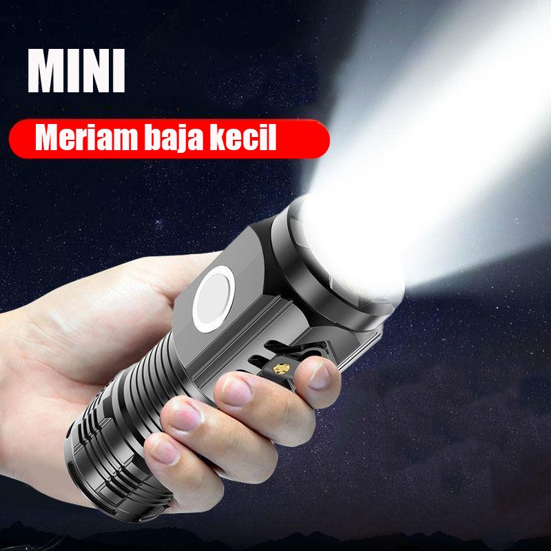 Jual Senter Mini LED Cahaya Terang Free USB Dengan 3 Mode Cahaya Senter ...