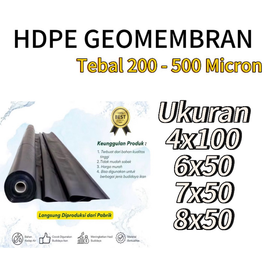 Jual 1 Rol Hdpe Geomembran Tebal 200-500 Micron berbagai ukuran ...