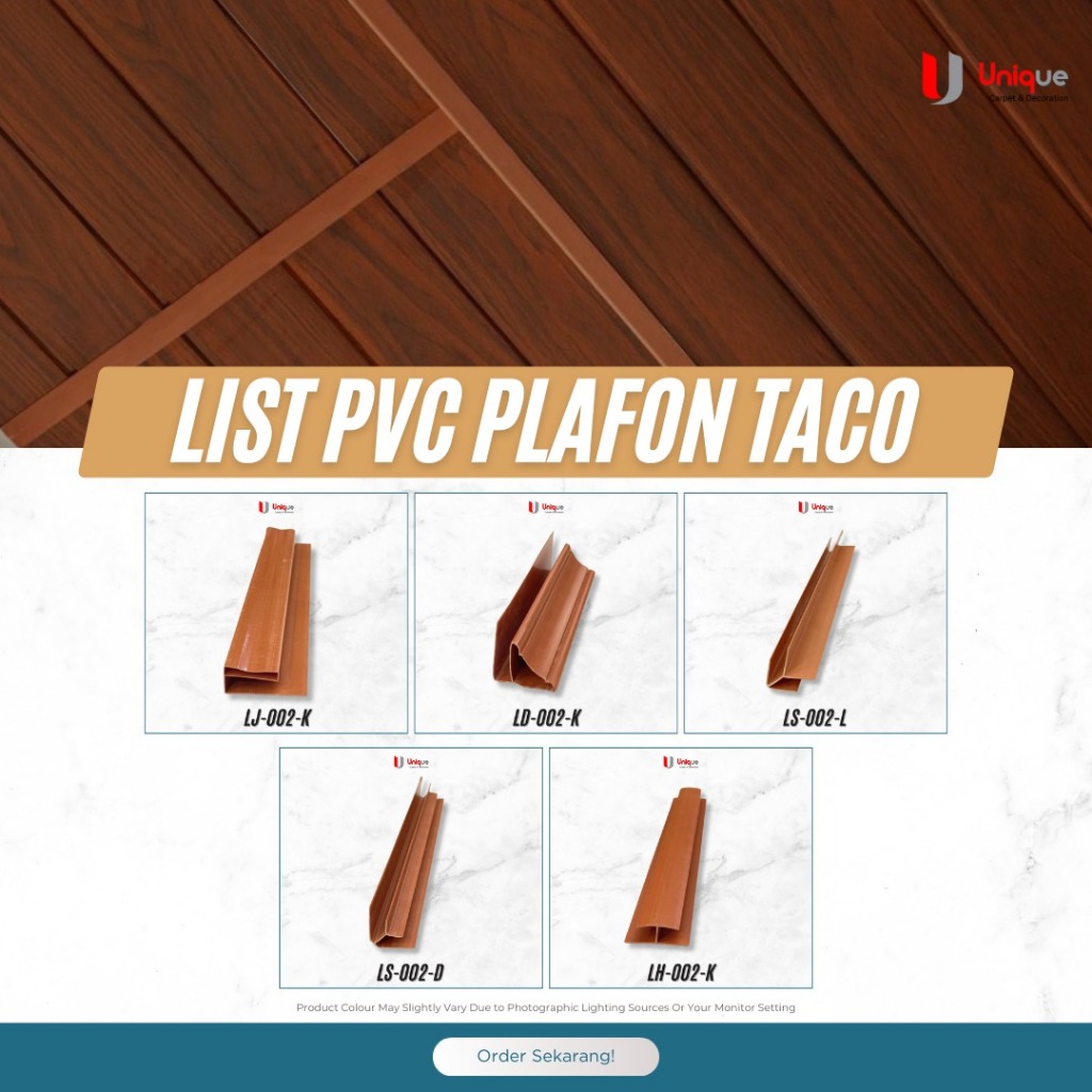 Jual List PVC Plafon Panjang 4 Meter - List Dinding, Sudut, Sambung ...