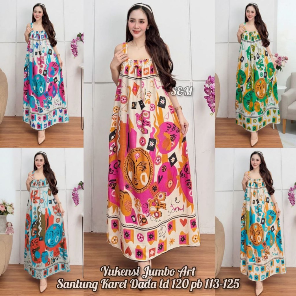 Jual Daster Yukensi Painting Motif Lukis Jumbo LD 120 Bahan Rayon ...