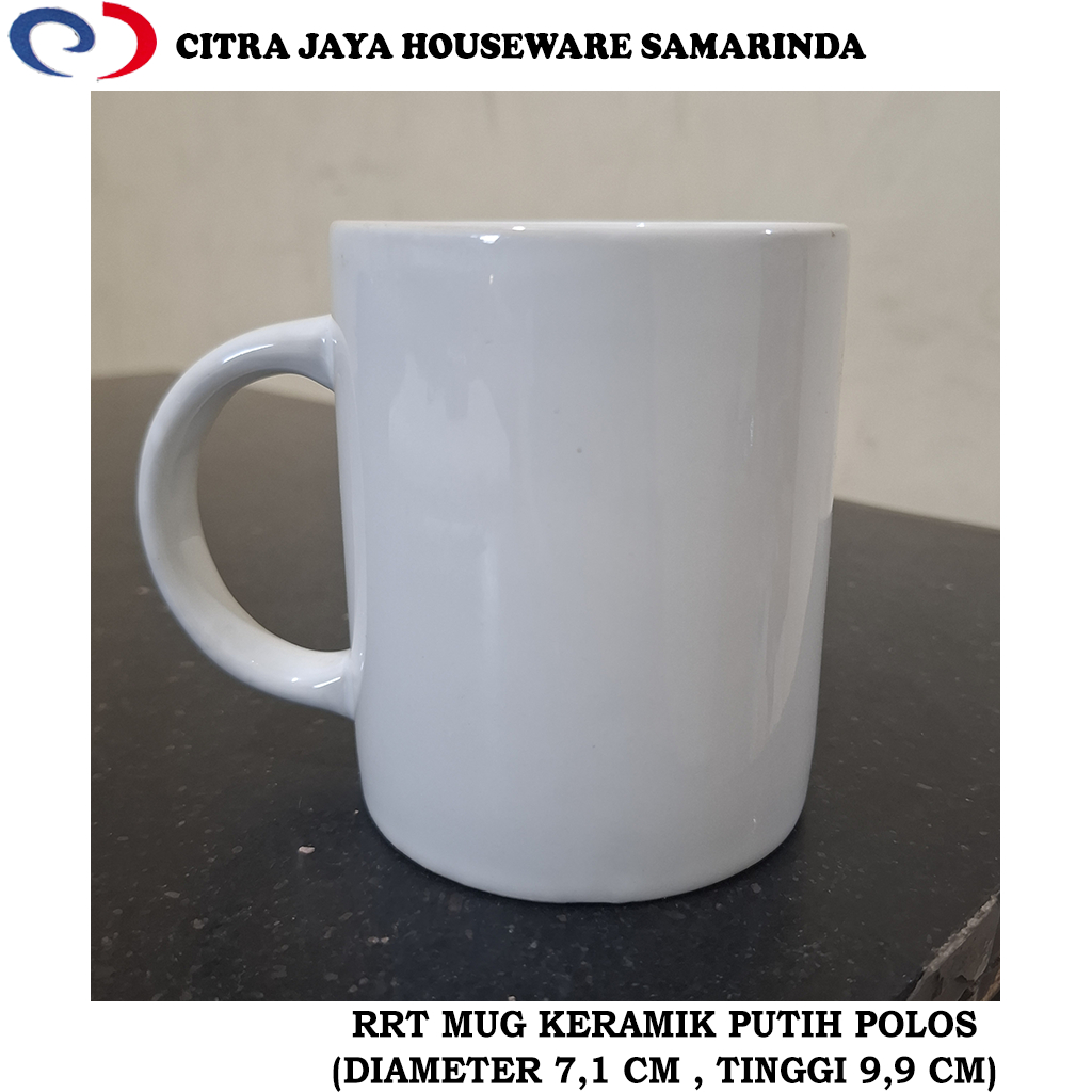 Jual Mug Keramik 320 ML Putih Polos RRT (PER 1 PCS) | Shopee Indonesia