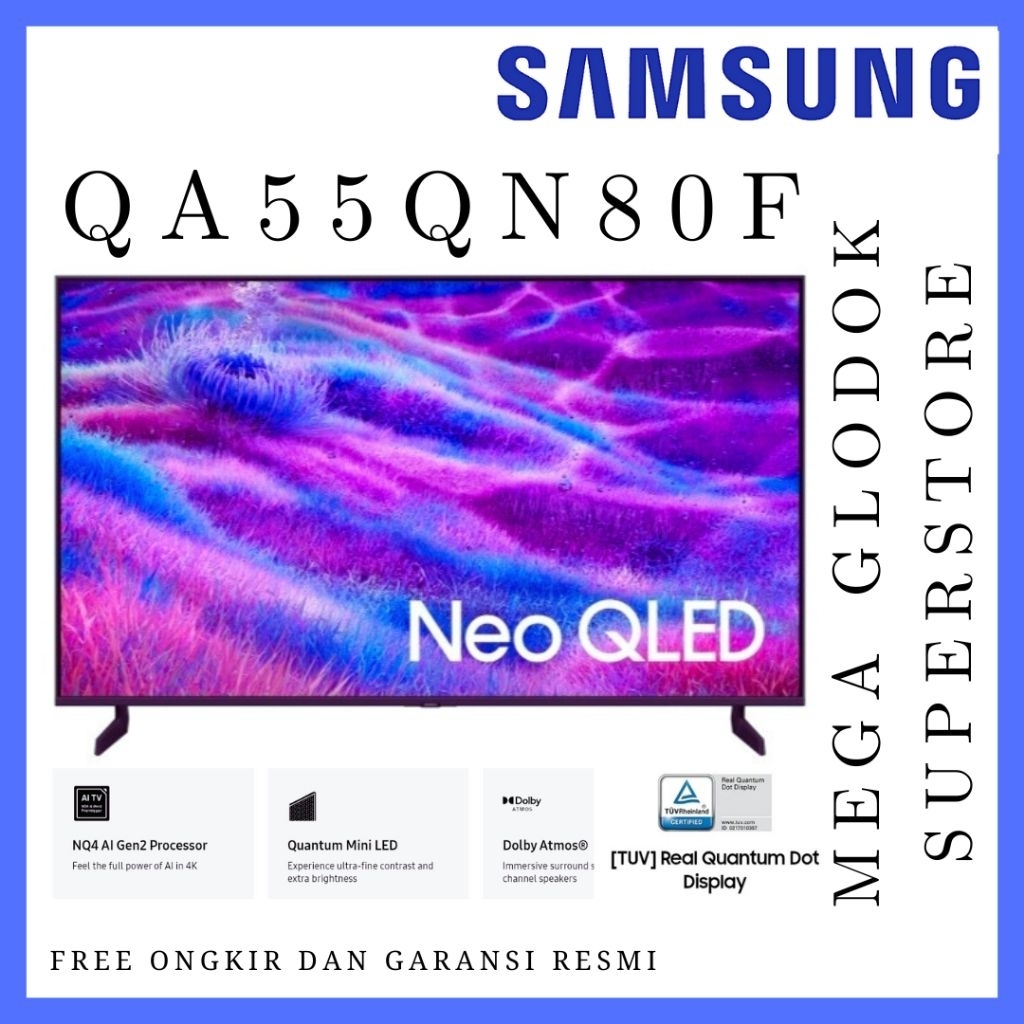 Jual 55" NEO QLED 55QN80F 4K SAMSUNG VISION AI SMART TV (2025) | Shopee ...