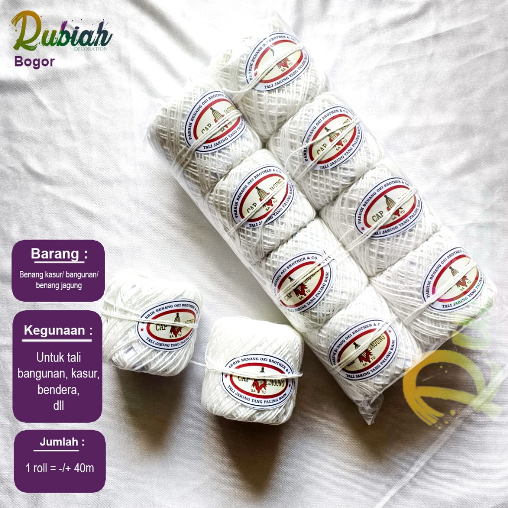 Jual Benang Kasur 1 roll / Benang Jagung / Tali Bangunan serbaguna ...