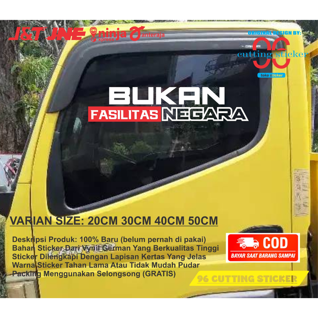 Jual Stiker kata kata BUKAN FASILITAS NEGARA sticker variasi mobil ...