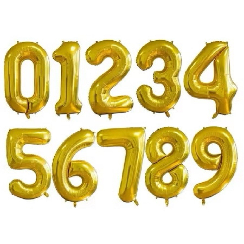 Jual Balon Foil Angka Gold 80 CM Jumbo harga satuan | Shopee Indonesia