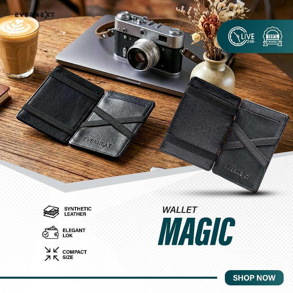 Jual Evernext - Dompet Kulit Pria Magic Wallet Pria Dompet Pendek Lipat ...