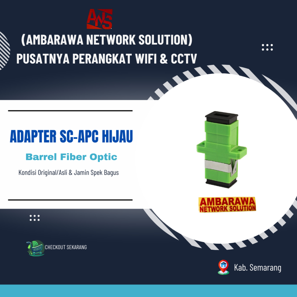 Jual Adapter Singlemode SC-APC Barrel Fiber Optic Connector ORIGINAL ...