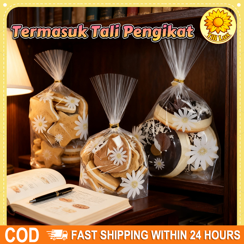 Jual 100pcs Tas Standing Bag Kue - OPP Plastik Motif Daisy, untuk ...
