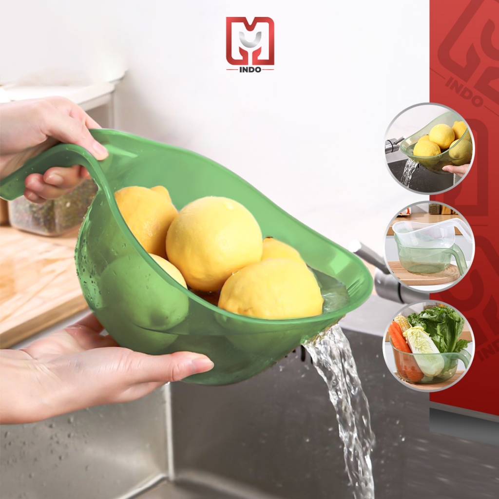 Jual Saringan Pencuci Beras Transparan L03 Wadah Cuci Beras/Buah/Sayur ...