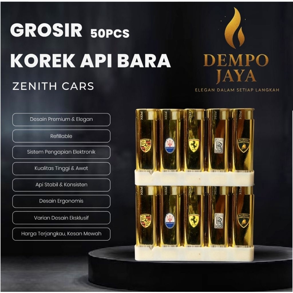 Jual Korek Bara FOX ZENITH 50 Pcs – Korek Api Besi Isi Ulang Refillable ...