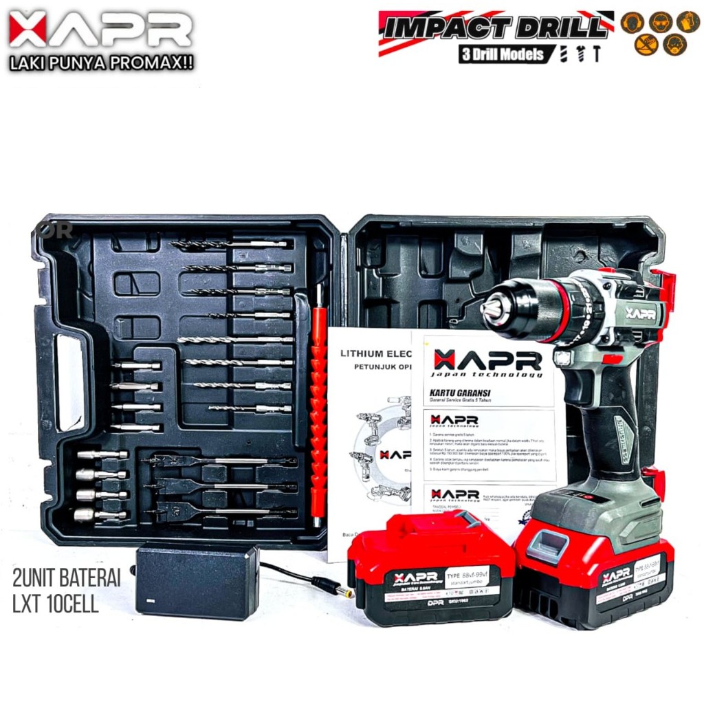 Jual TERBARU Bor APR AP13PRO KEYLESS CHUCK BESI 13mm 3 mode IMPACT ...
