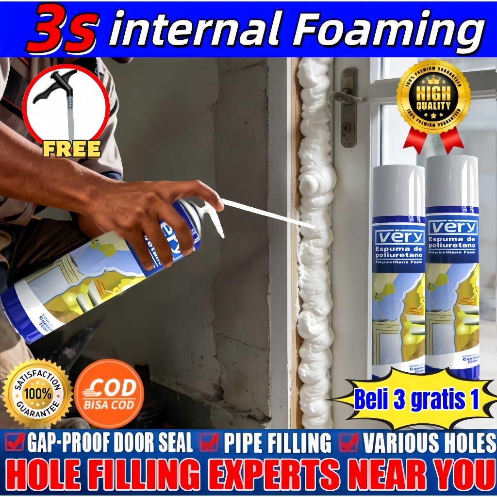 Jual PU Foam Spray Polyurethane 750ml Busa Poliuretan Lem Sealant ...