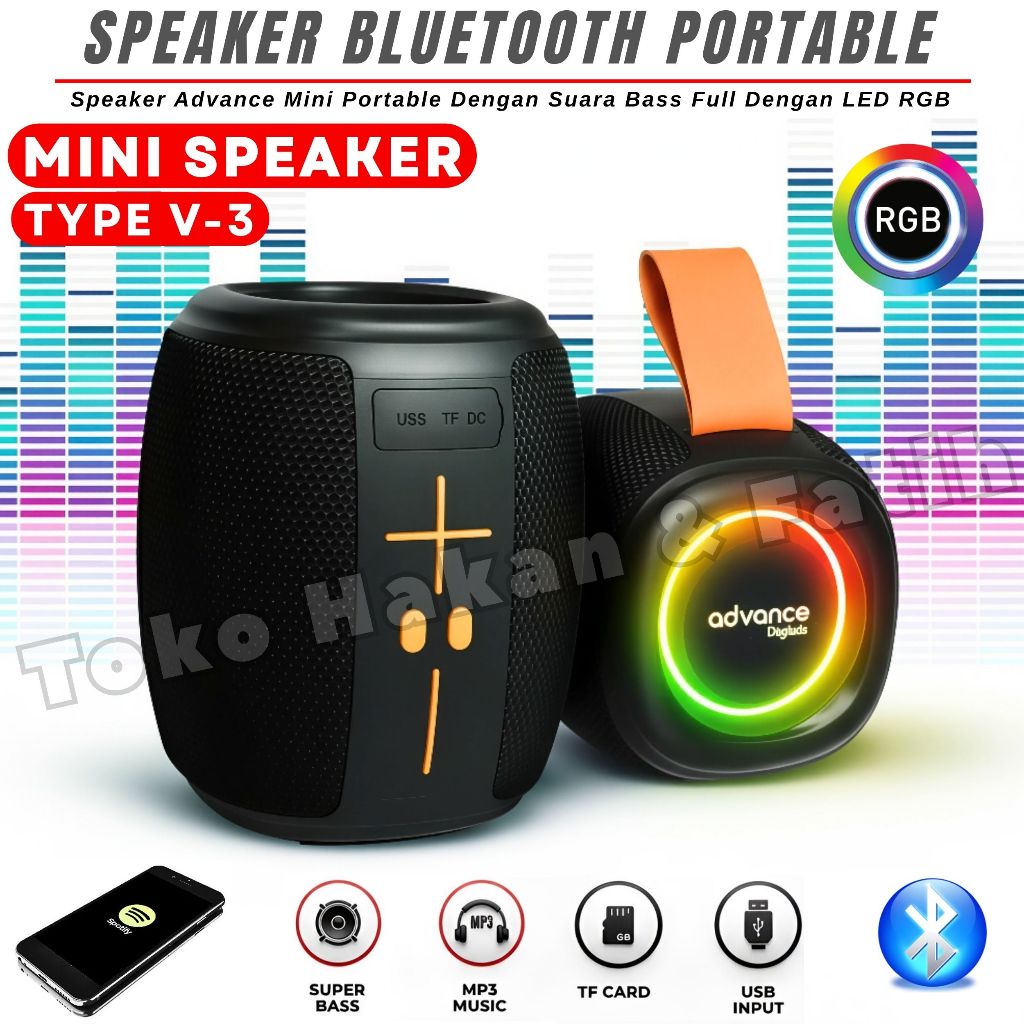 Jual Promo~Advance V3 Mini Speaker Portable Bluetooth 3 inch Suara ...