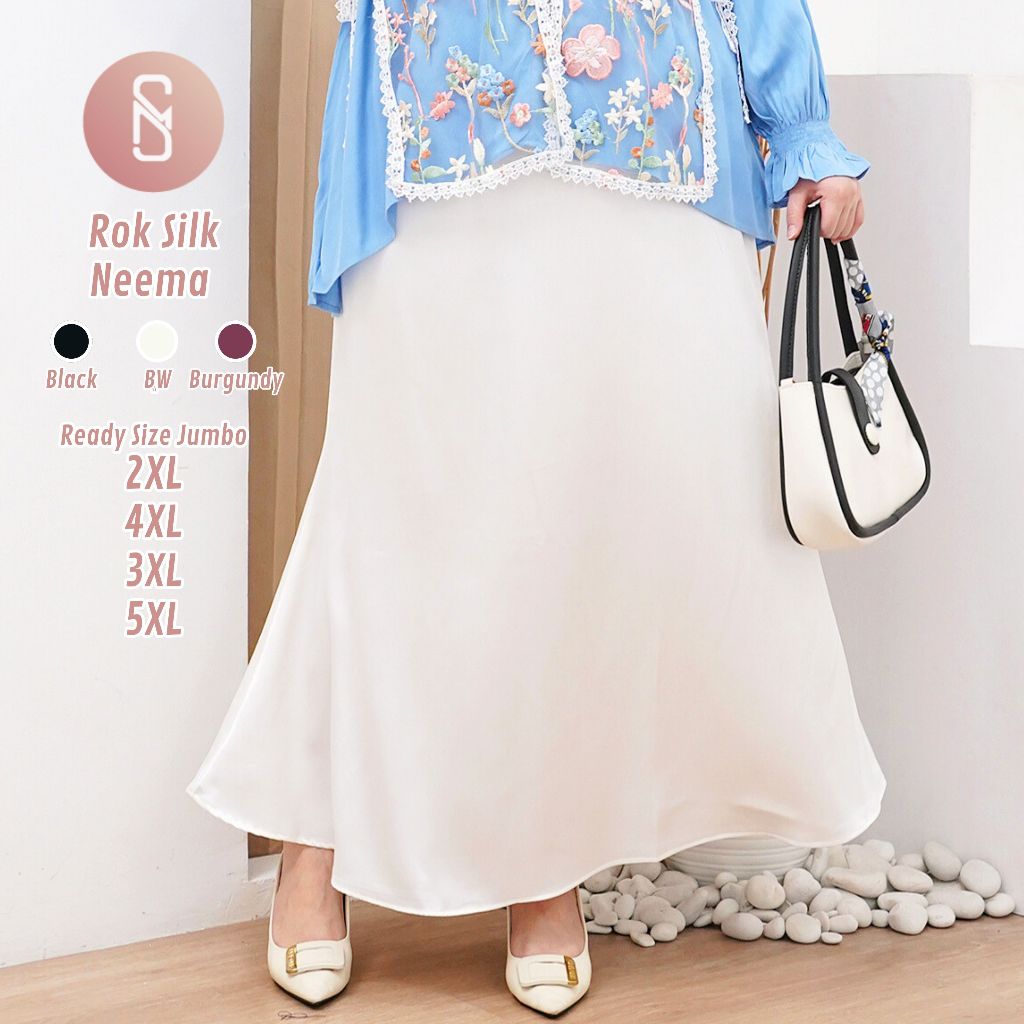 Jual Neema Myshawl Rok Satin Rok Jumbo Big Size Bahan Silk Lembut Model ...