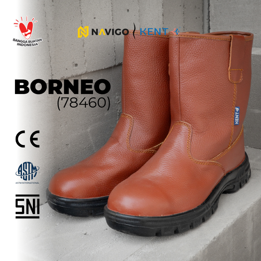 Jual Sepatu Safety KENT BORNEO 78460 / Sepatu Boots Pria Wanita Kulit ...