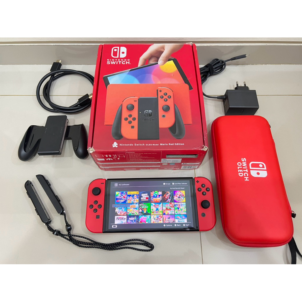 Jual Nintendo Switch Oled CFW 128gb Mario Red Limited Edition | Shopee ...