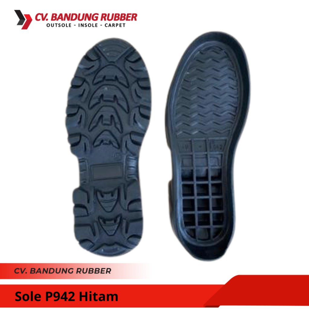 Jual Outsole Karet Sepatu Safety Pria P942 Hitam Sol Sepatu Dinas ...