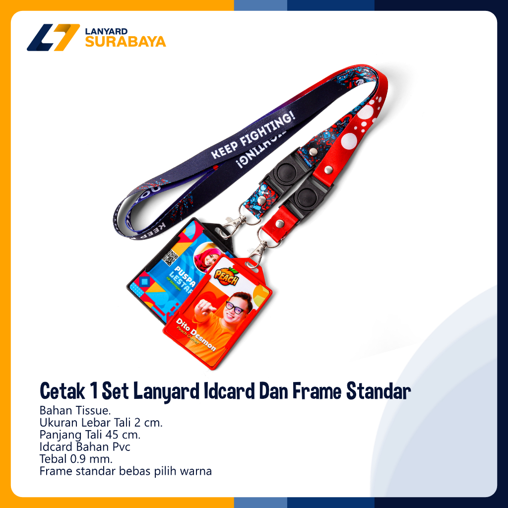 Jual SATU SET PAKET CETAK TALI LANYARD PRINT SUBLIM PREMIUM + ID CARD ...
