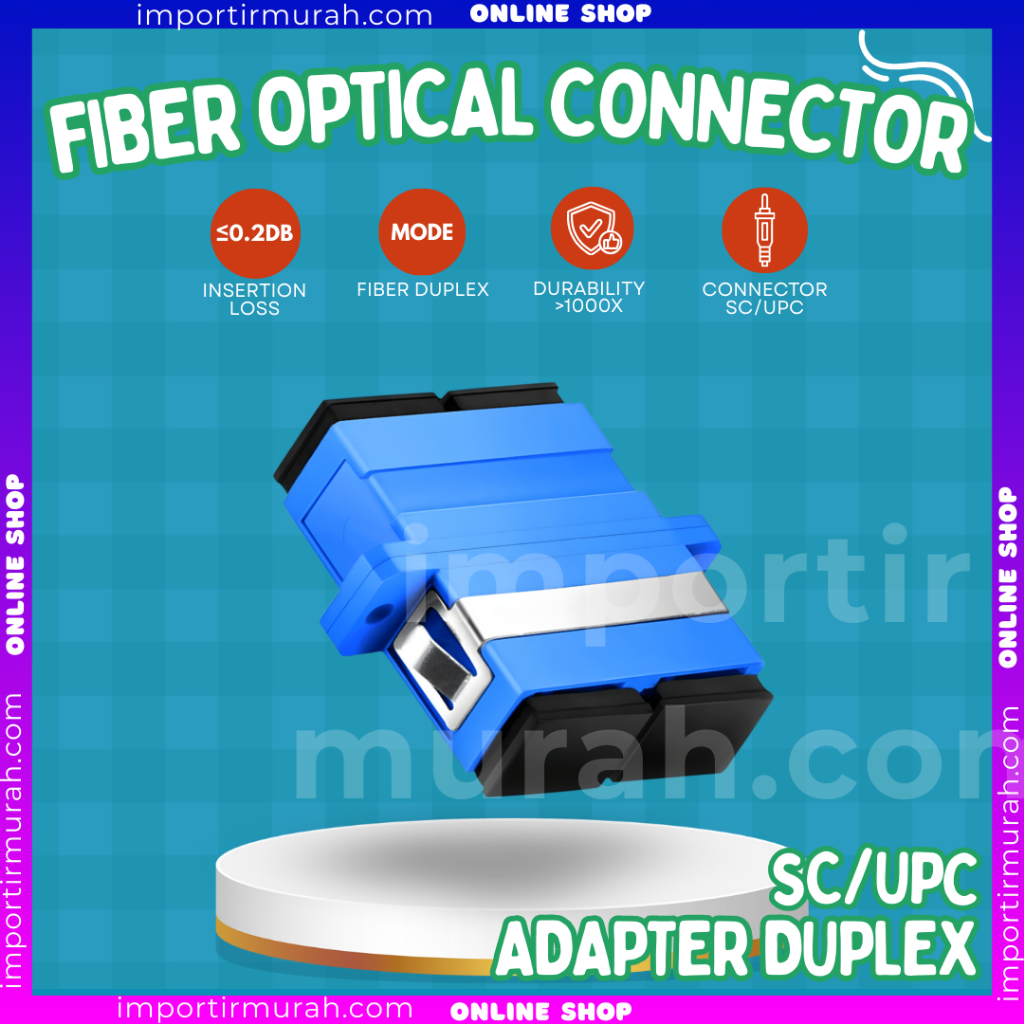 Jual Adapter Connector Fiber Optic SC/UPC Duplex Single Mode Original ...
