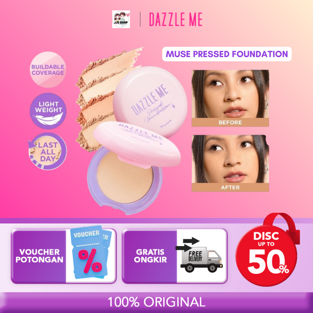 Jual DAZZLE ME Muse Pressed Foundation | Long Lasting Filter Like ...